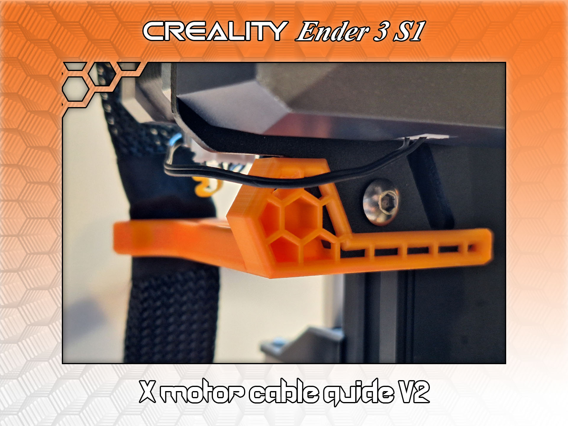 Ender 3 S1 X motor cable guide V2 (honeycomb version) by Piketooth ...