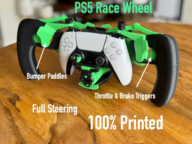 PS5 Controller Racing Wheel 100% 3D printed by Chad_Taylor | Download ...