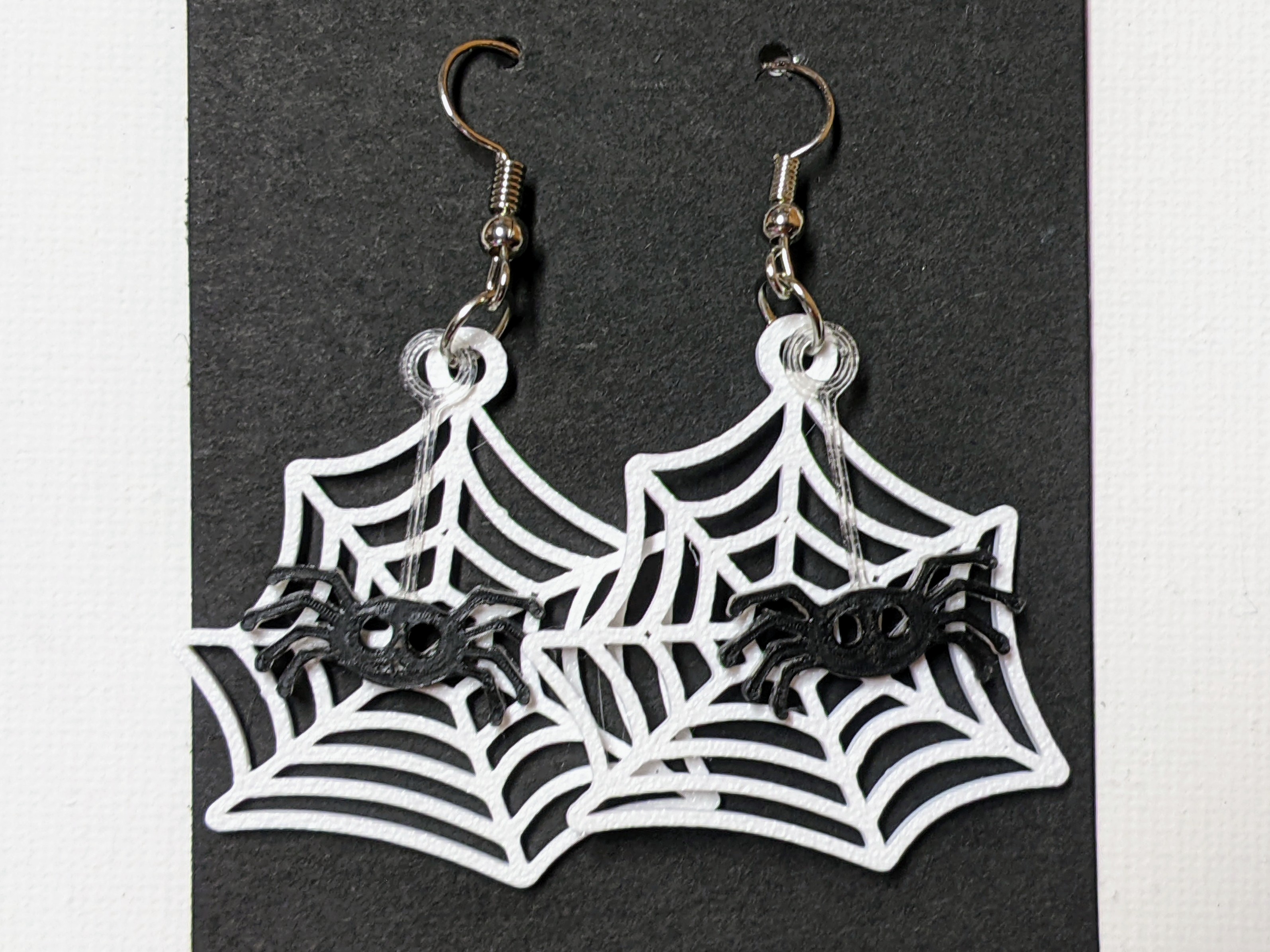 Halloween Dangling Spider Web Earrings by Grandpa 3DPrints | Download ...