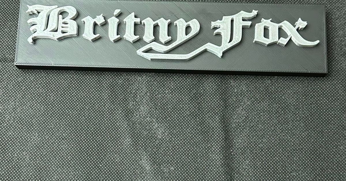 Britney Fox 80's Band Sign by rsnider2 | Download free STL model ...