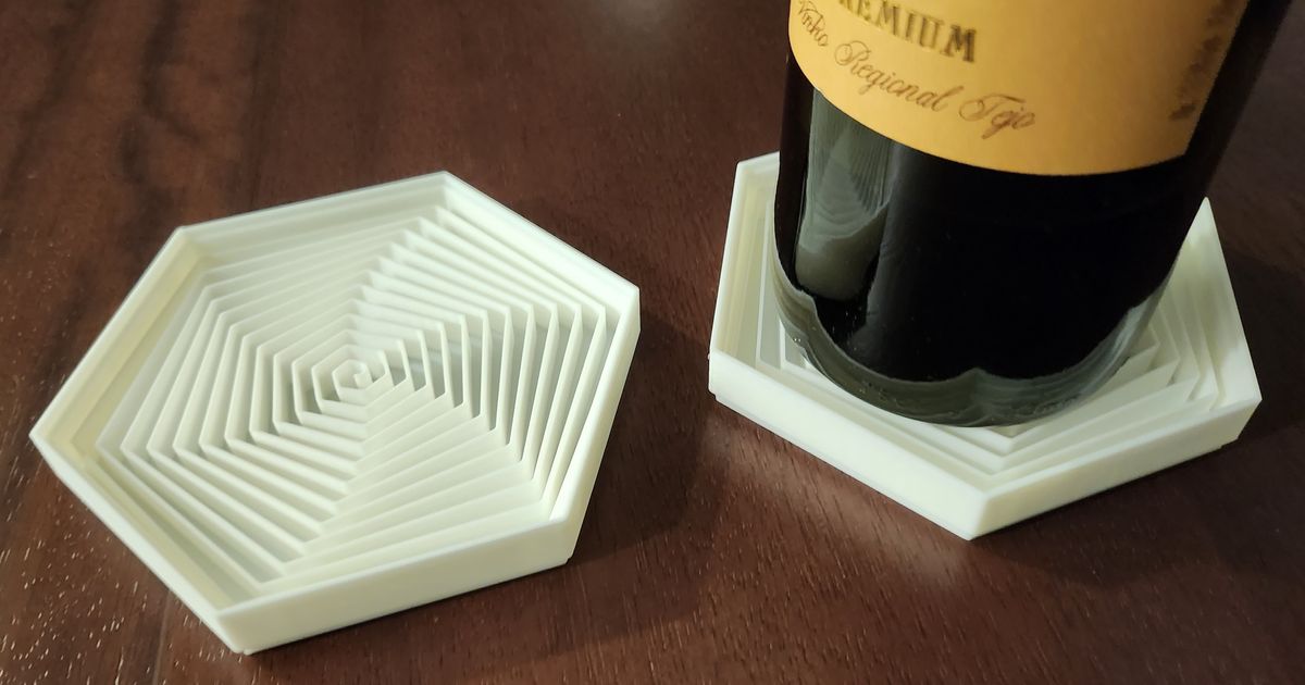 Stackable hex coaster for wine, champagne, large water bottles by DP ...