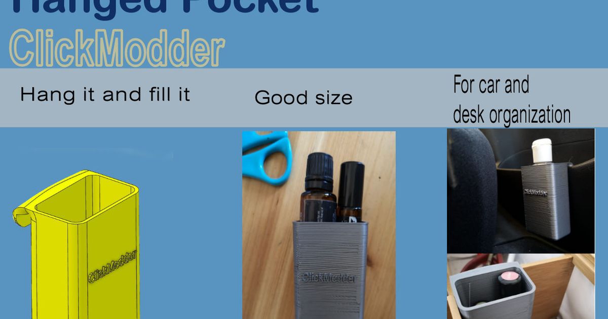 Hanged pocket by ClickModder | Download free STL model | Printables.com