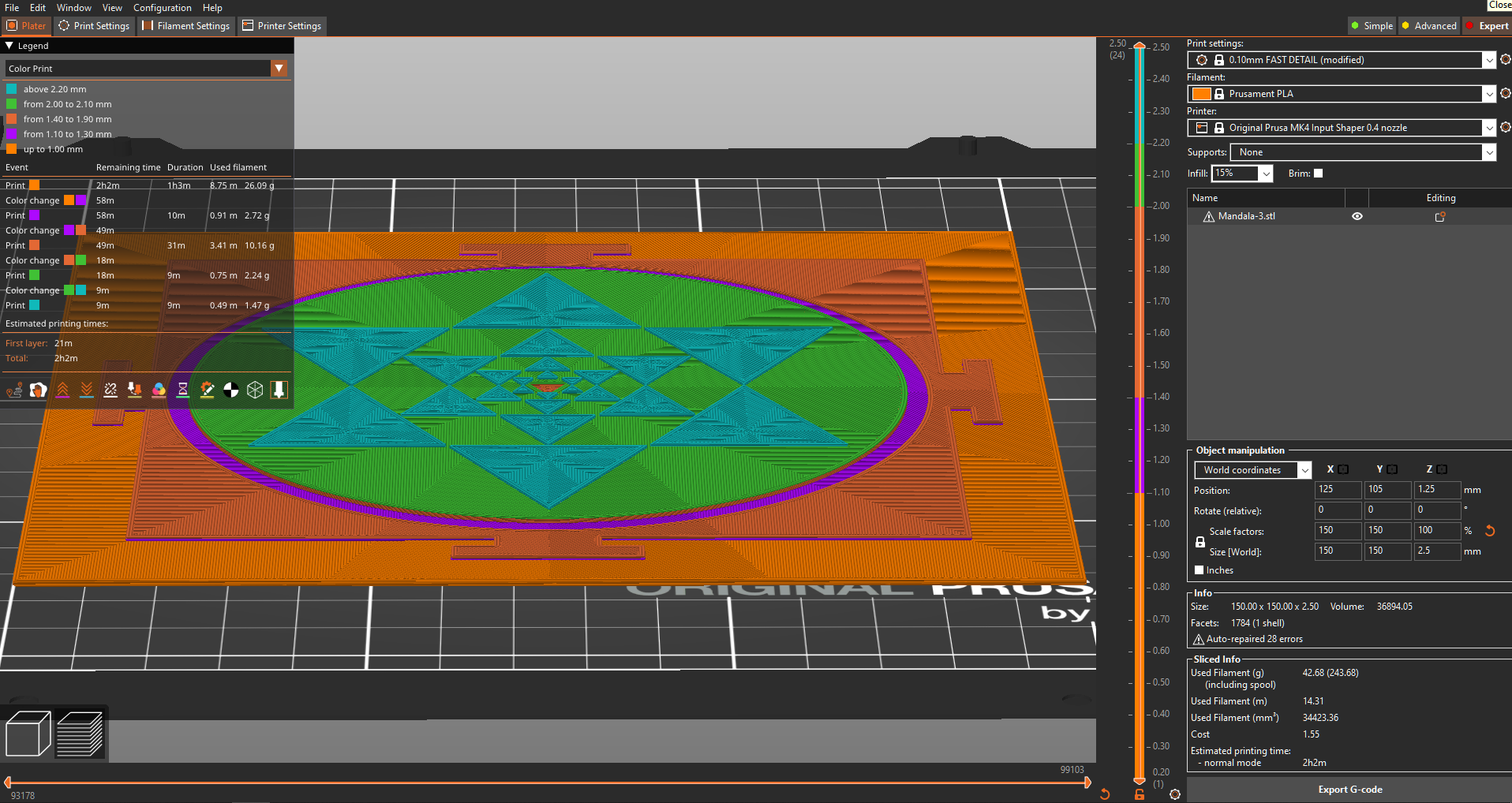 Mandala for Trataka meditation (multicolor - color change by height) by ...
