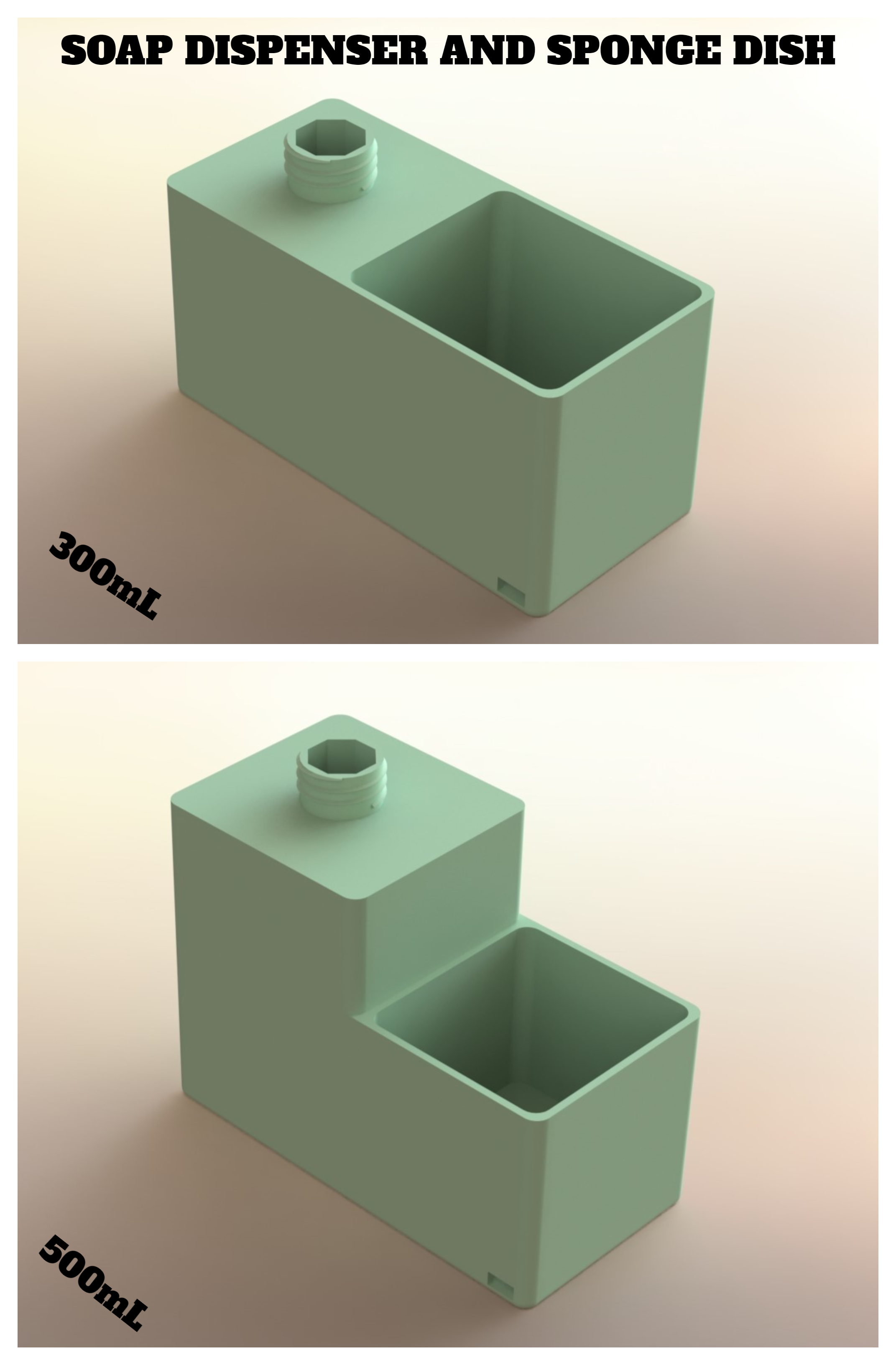 Soap dispenser and sponge dish by AvalonStar | Download free STL model ...