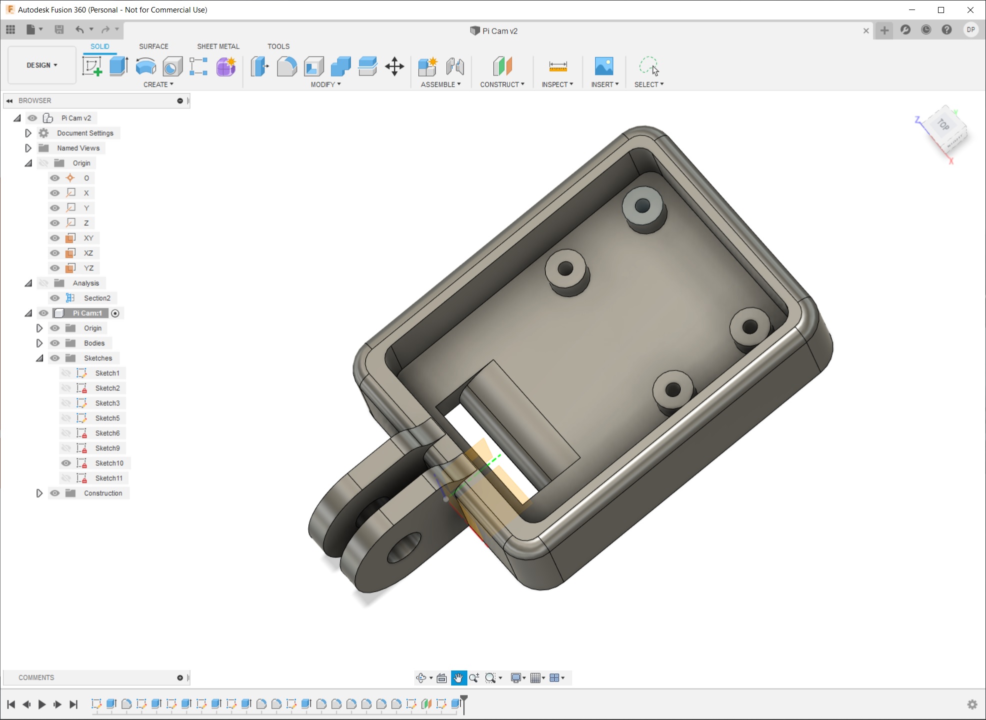 Raspberry Pi V2 Camera Mount by Geekware | Download free STL model ...
