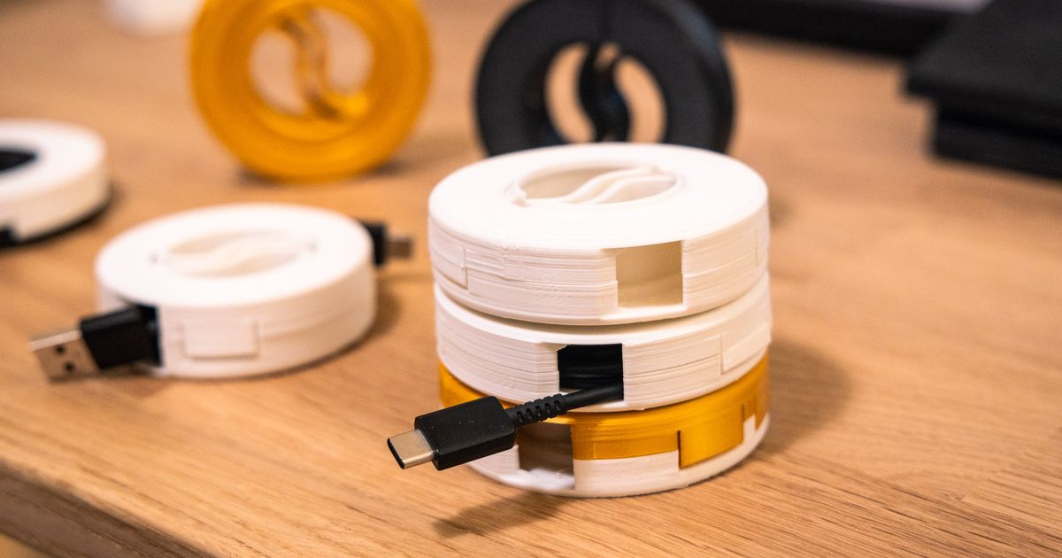 Parametric stackable cable organizer / winder (one-way or two-way ...