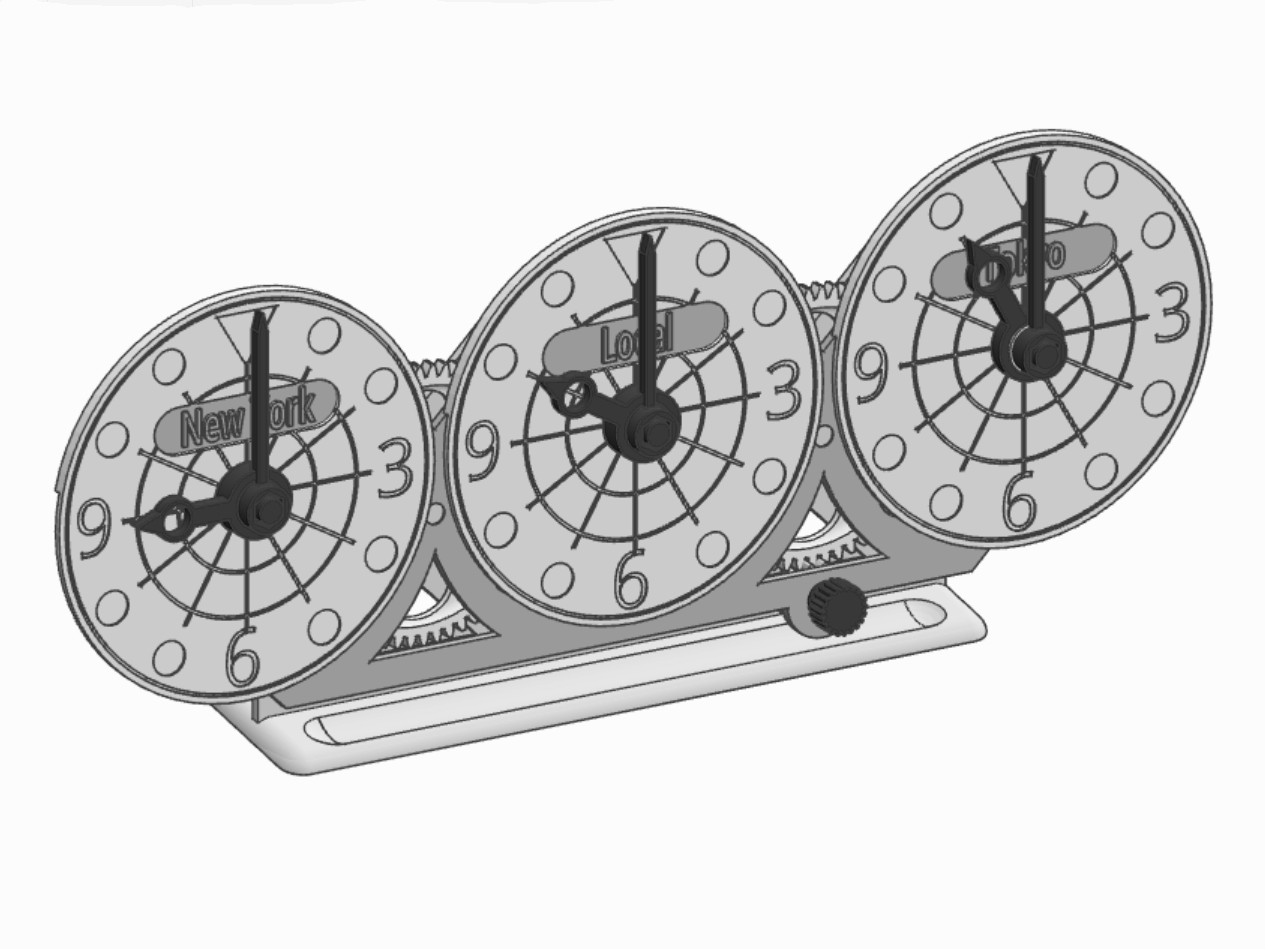 World Clock with 3 Time Zones by Bootjevaarder | Download free STL ...