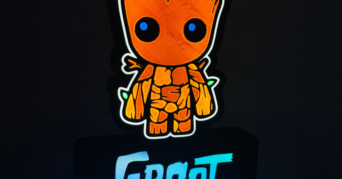 Groot Led Lamp by Smart3d By Gabriel Gomes | Download free STL model ...
