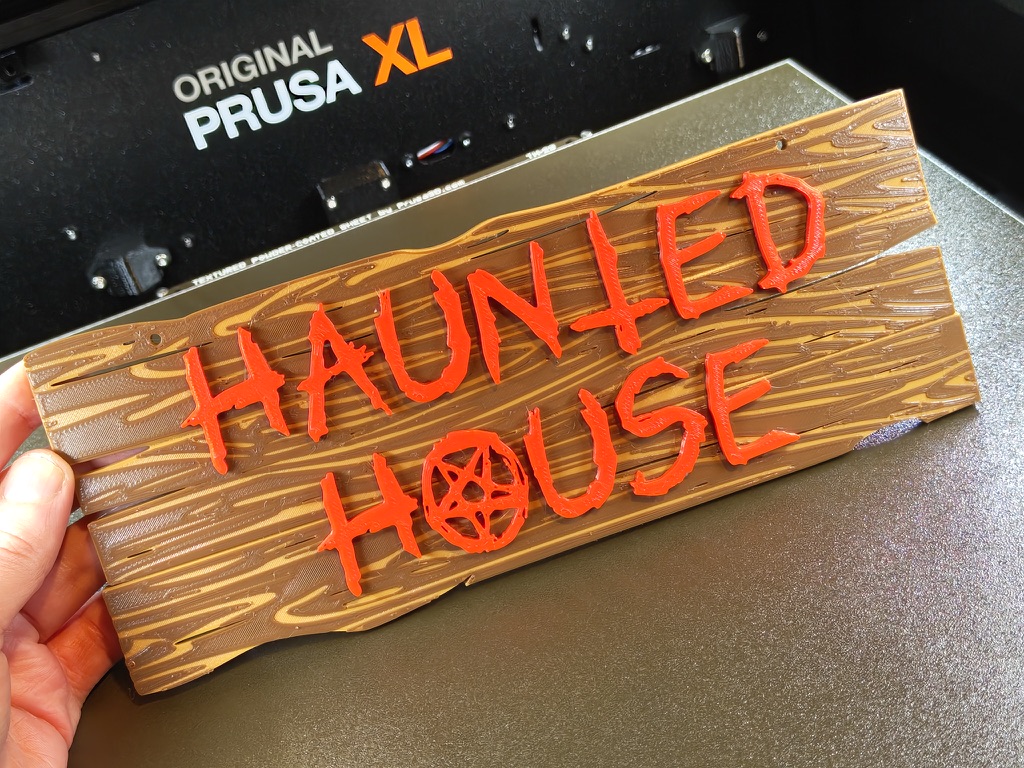Halloween Haunted House Sign by wafflecart | Download free STL model ...