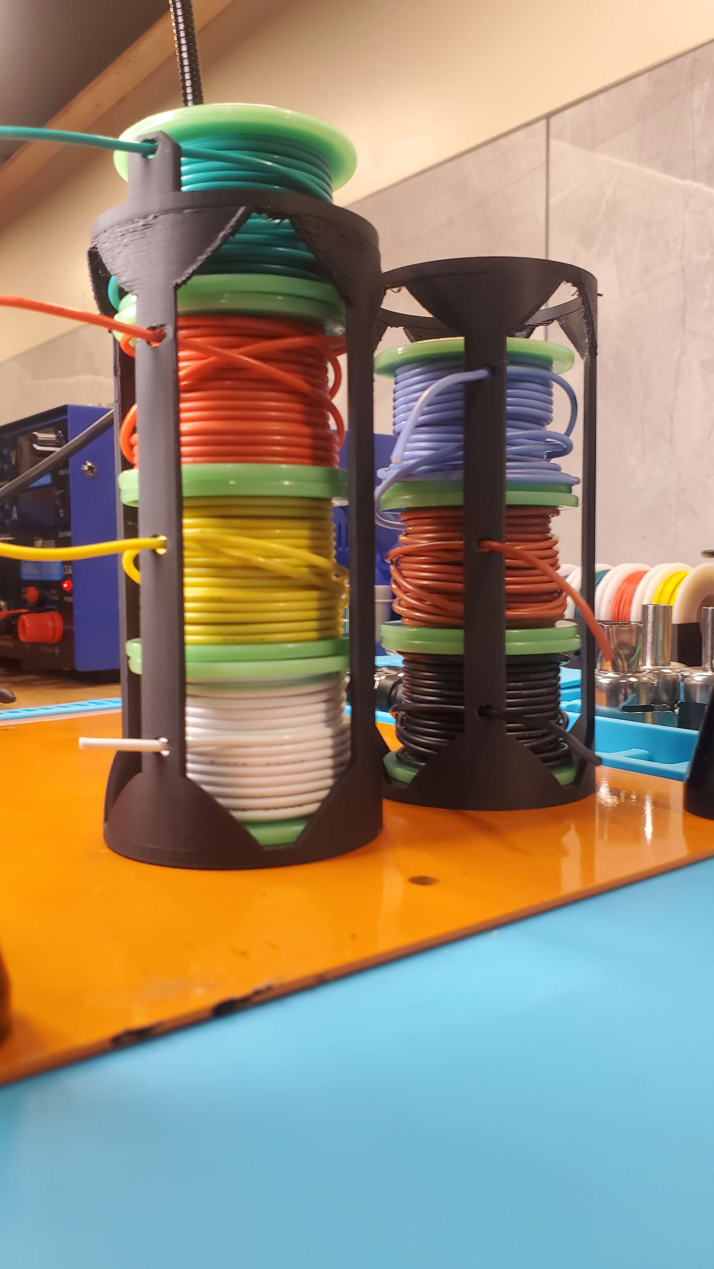 Wire spool holder stack of 4 by PoussinJaune | Download free STL model ...