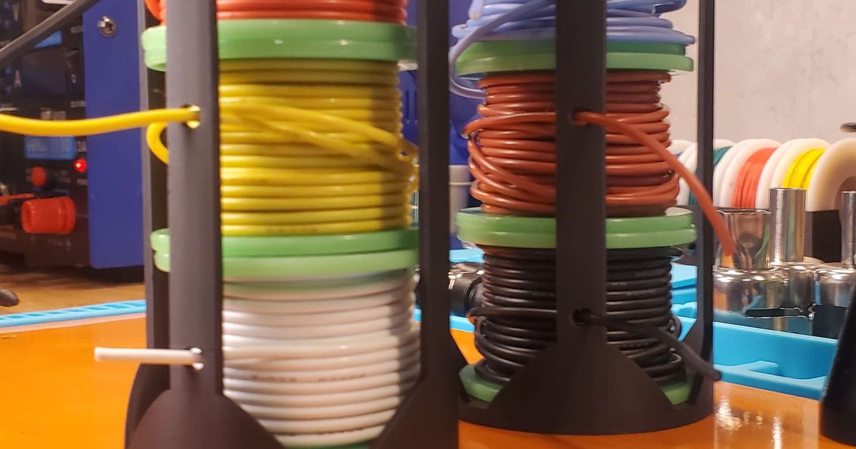 Wire spool holder stack of 4 by PoussinJaune | Download free STL model ...