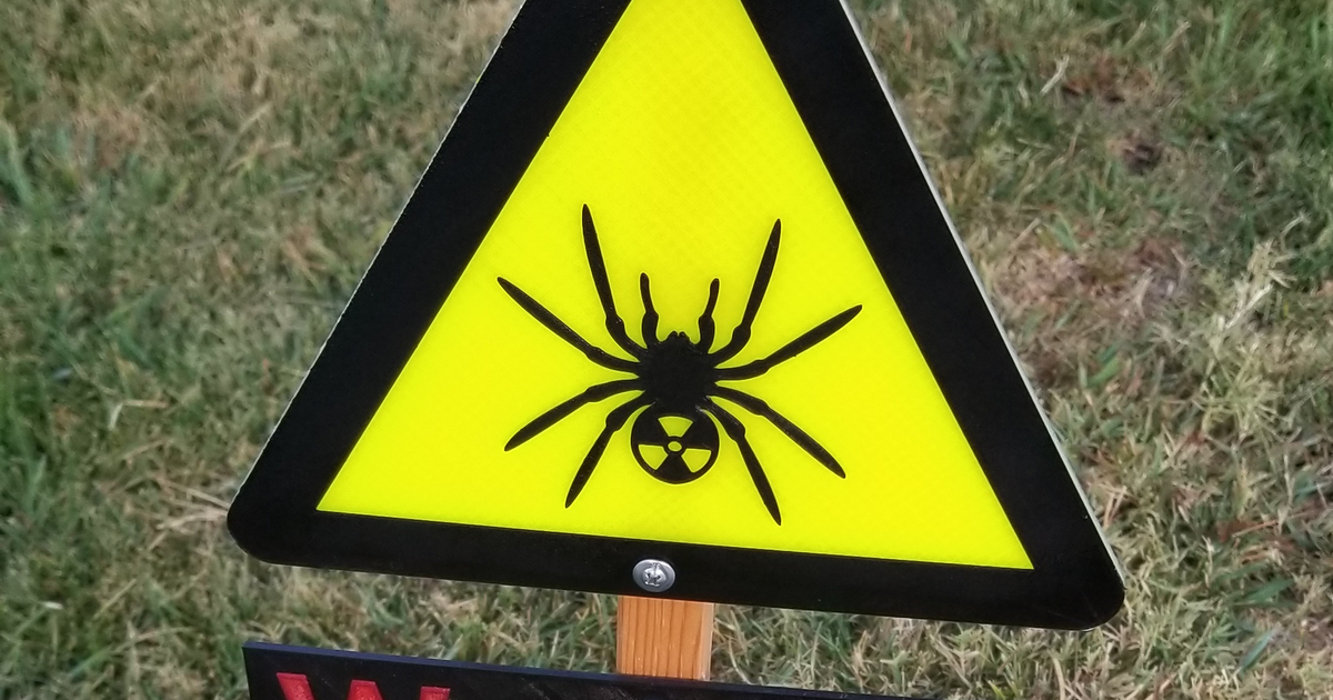 Radioactive Spiders Warning Sign Remixed by BrianWahoff MakerWorld ...