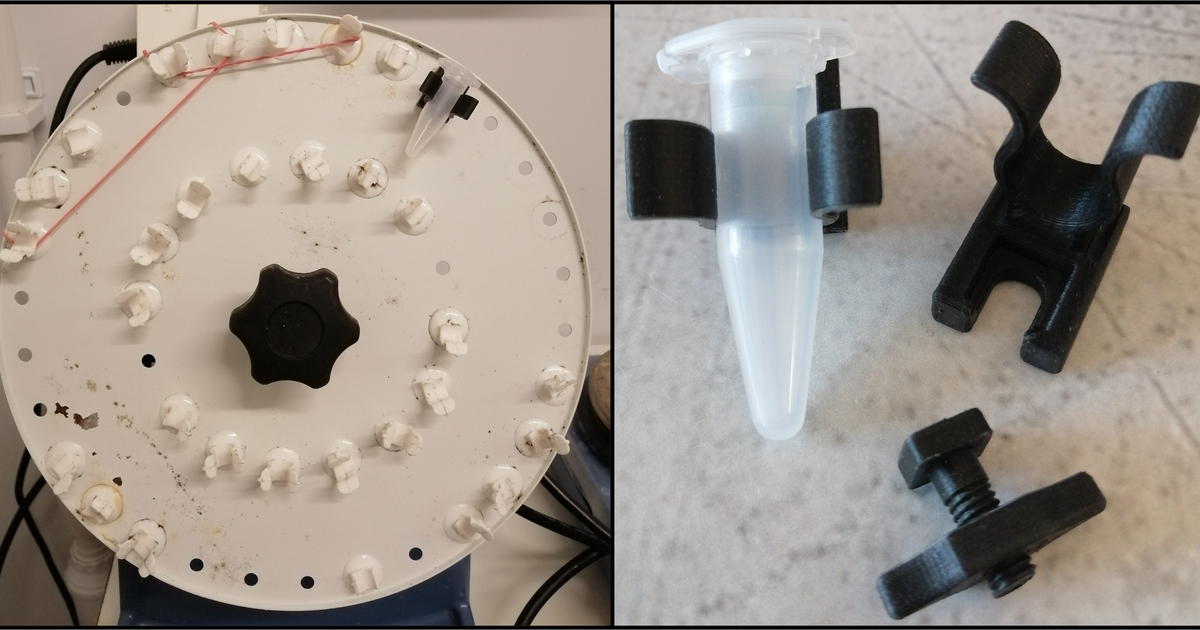 Eppendorf holder for rotative plate with nut and bolt by LaBaaffe ...
