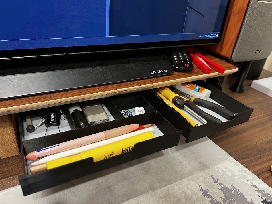 Under Desk Tray Single Compartment by philament | Download free STL ...