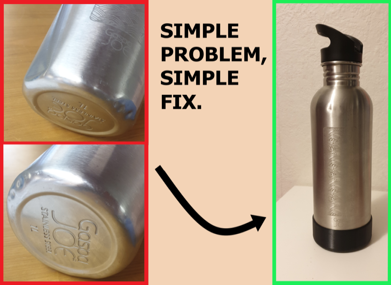 Shell for dented water bottle GASPAJOE by Sirine | Download free STL ...