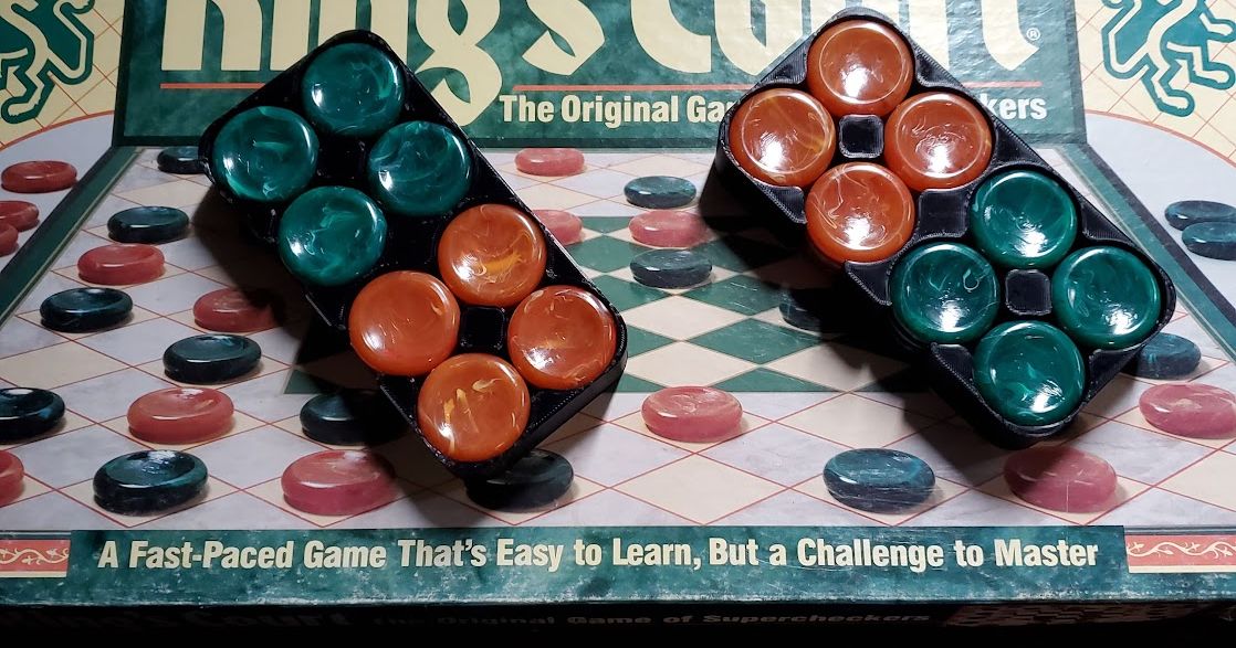 Checkers holder for King's Court game pieces by jwyse | Download free ...