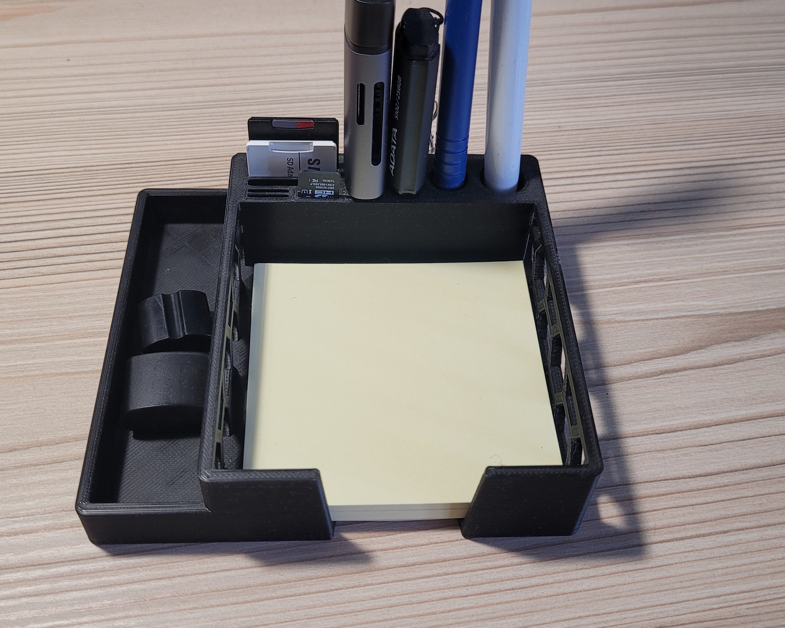 Desk organizer - Sticky notes, Pens, USB, SD and microSD cards by Hunex ...