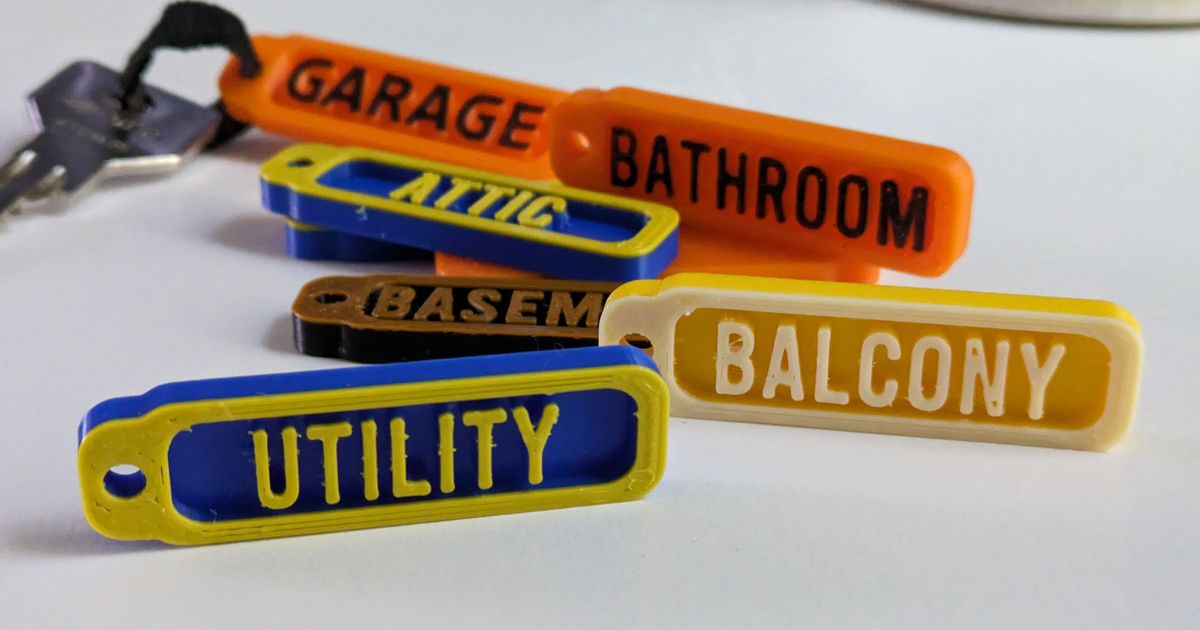 Simple keychain for every room - customizable by Mattia | Download free ...