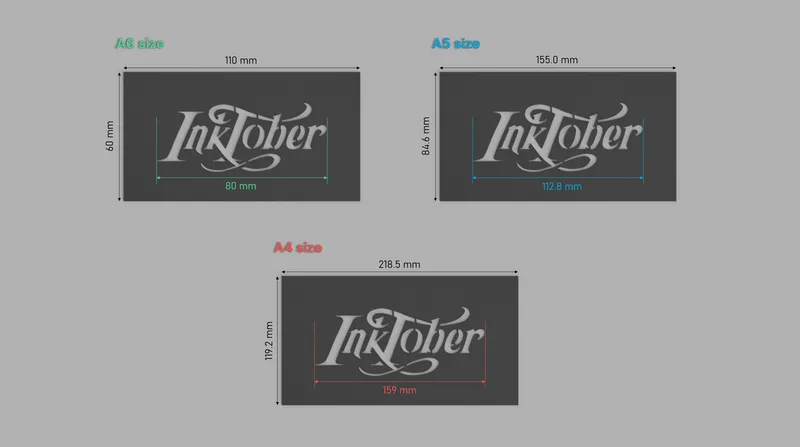 Inktober Logo Stencil for Sketchbooks in A6, A5 and A4 sizes, spray paint and tracing by KuKi ...
