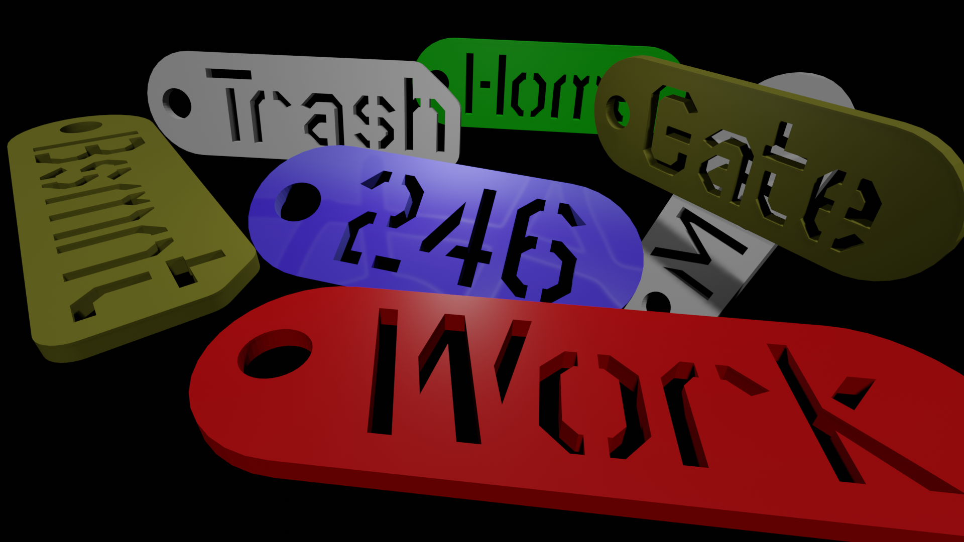 Stencil text key tag (customizable) by Jan K. | Download free STL model ...