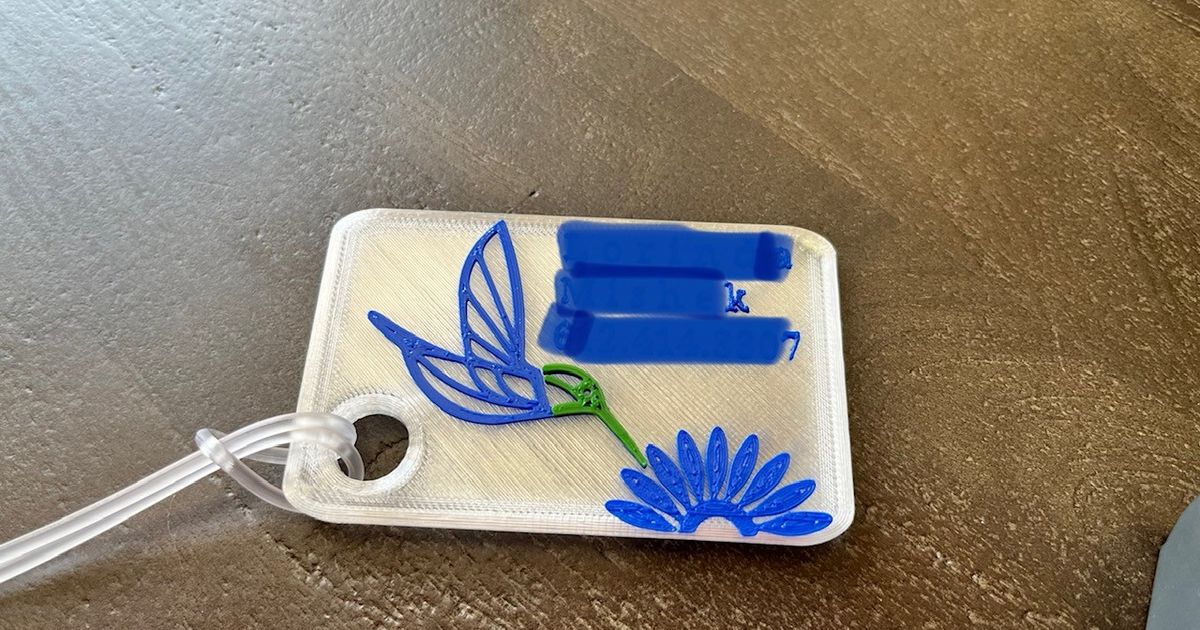 Hummingbird Bag Tag by Allen M | Download free STL model | Printables.com