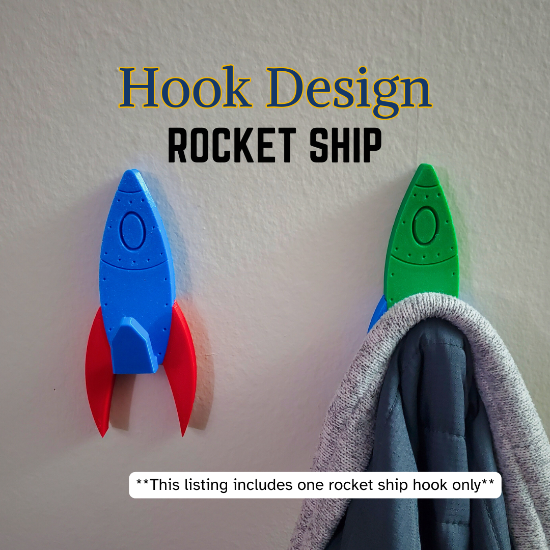 Rocket Ship Coat Hook von Ziggy | Kostenloses STL-Modell herunterladen ...