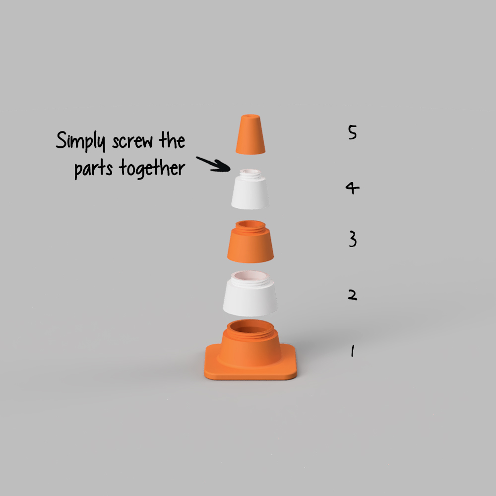 Modular Traffic/Construction Cone (Tabletop Miniatures) by Whadup ...