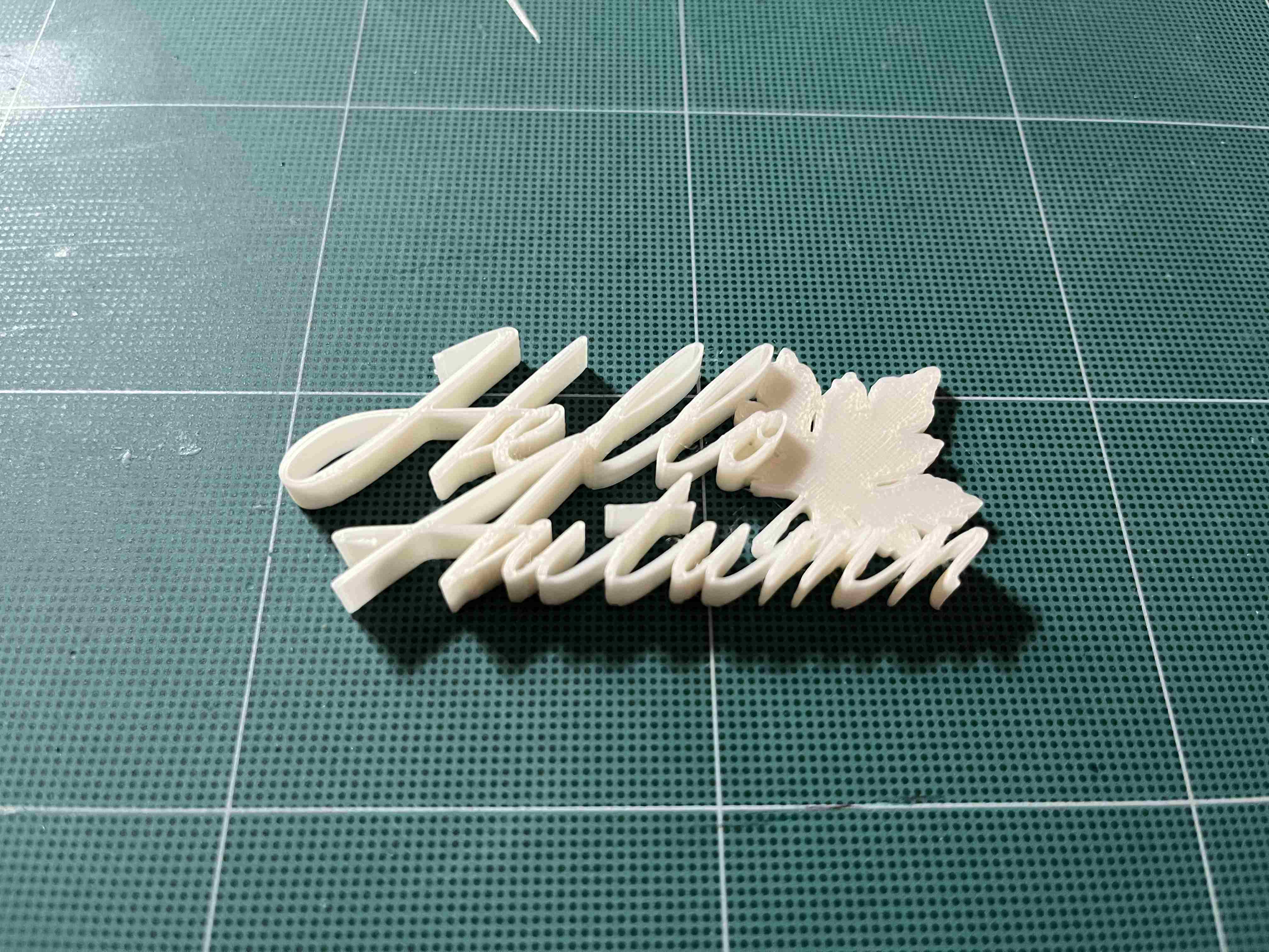 Hello Autumn text with leaf by noti | Download free STL model ...