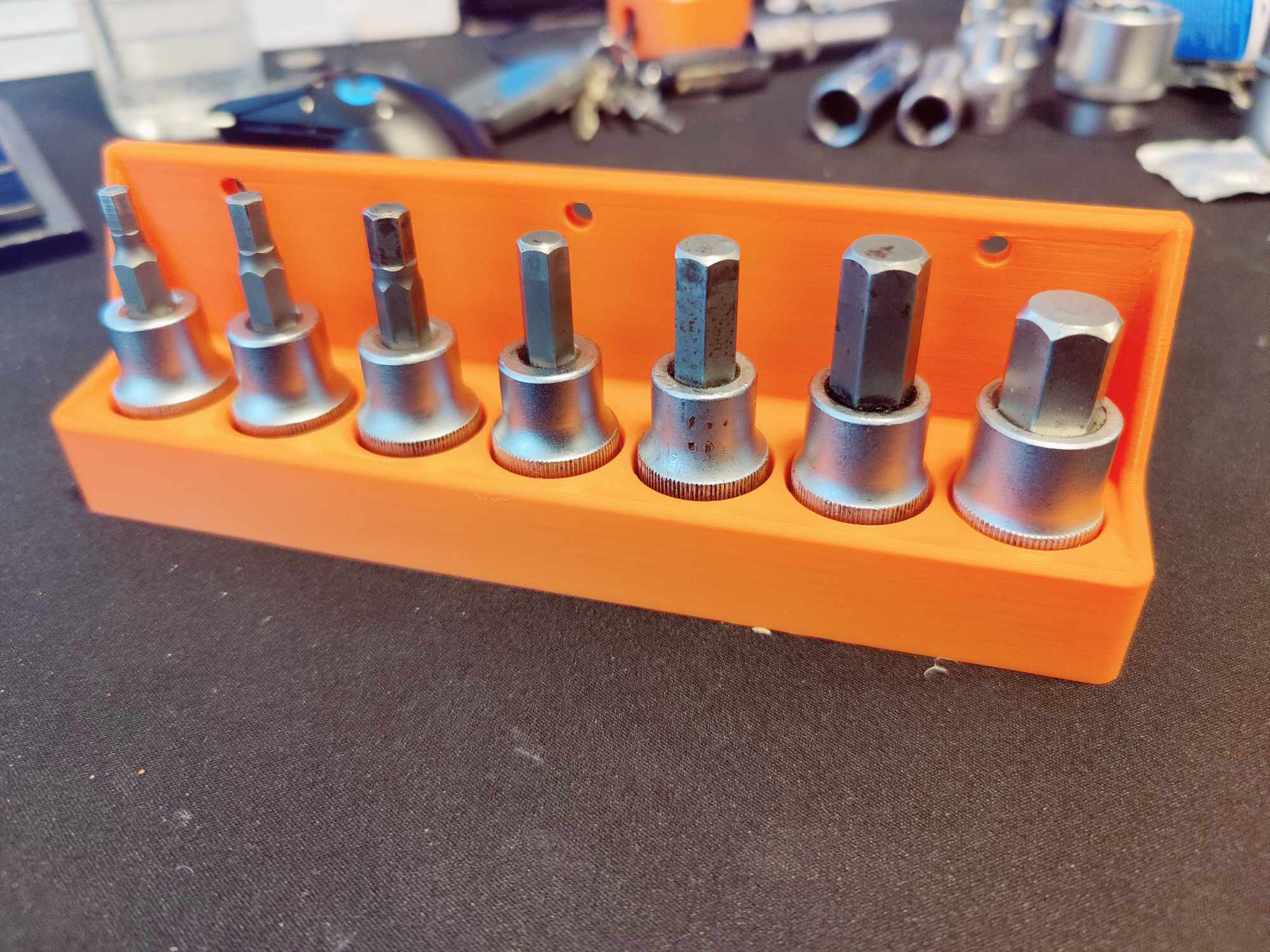 Socket holder for wall or pegboard by Oystein | Download free STL model | Printables.com