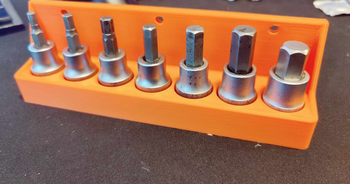 Socket holder for wall or pegboard by Oystein | Download free STL model ...