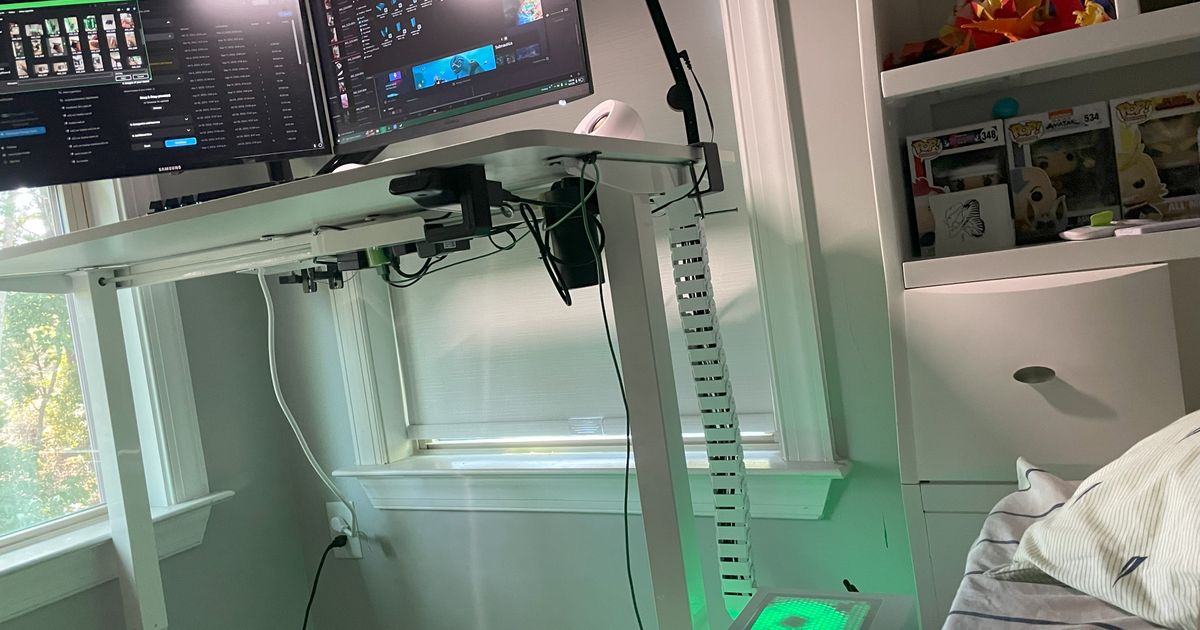 Drag chain for flexispot standing desk by rhys does 3d printing ...