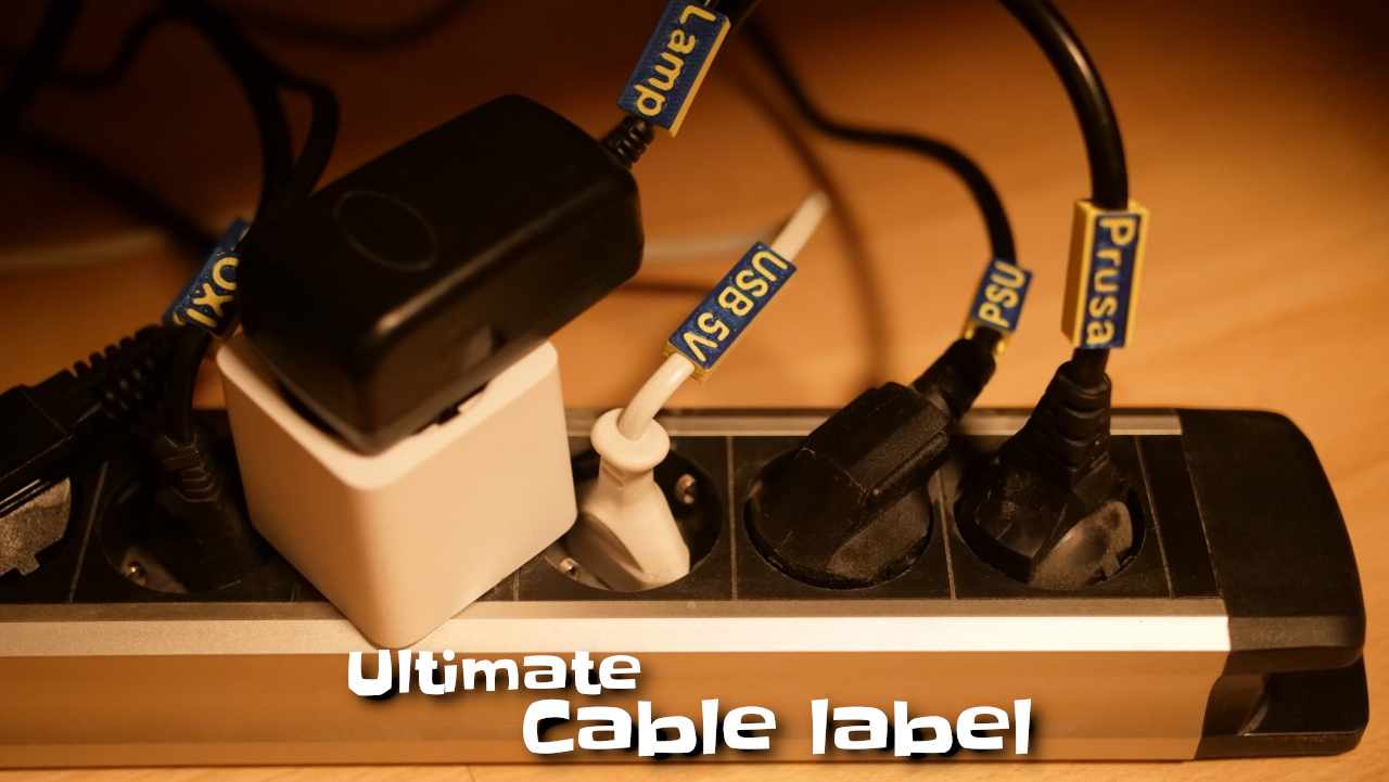 Configurable cable label by Makkuro | Download free STL model ...