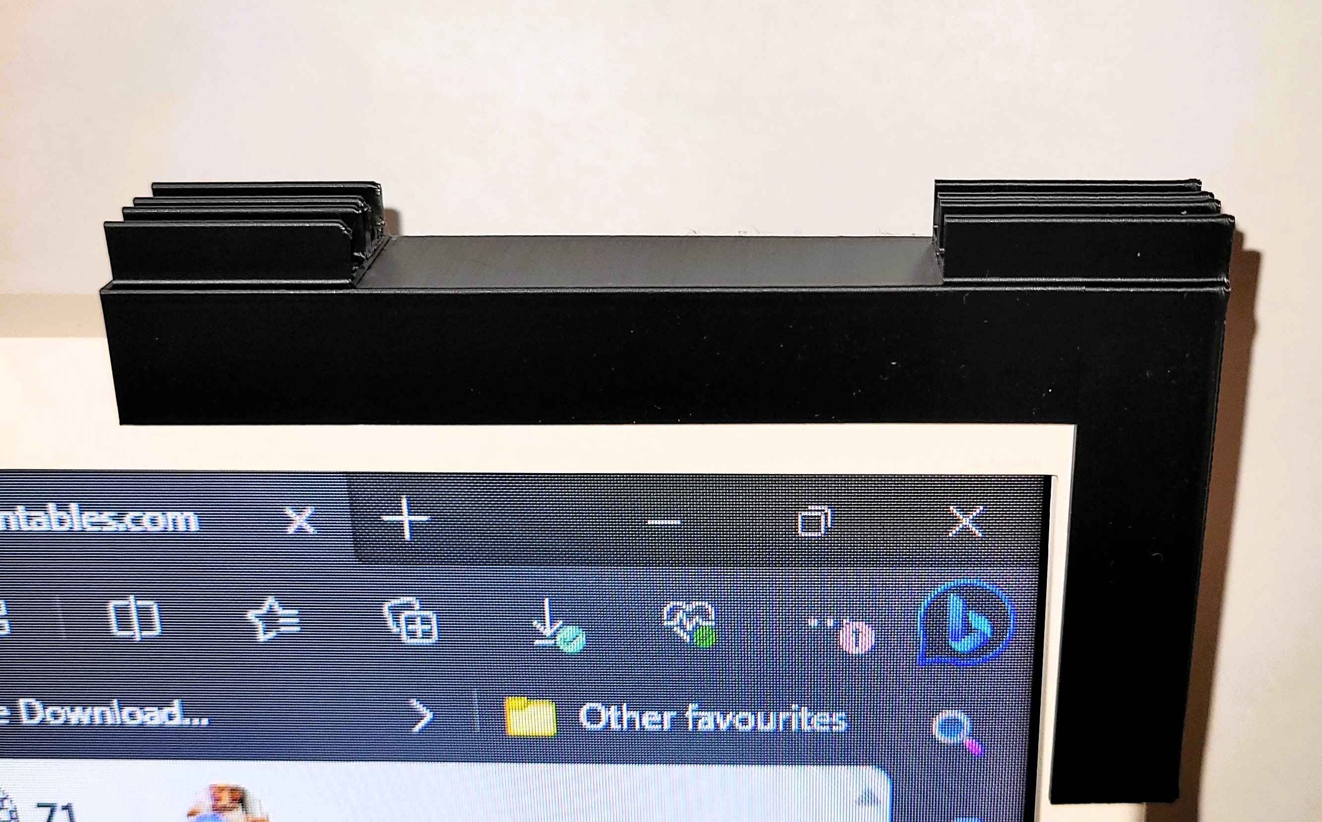 PC monitor top bracket for webcam ringlight or similar cables by Dansy ...