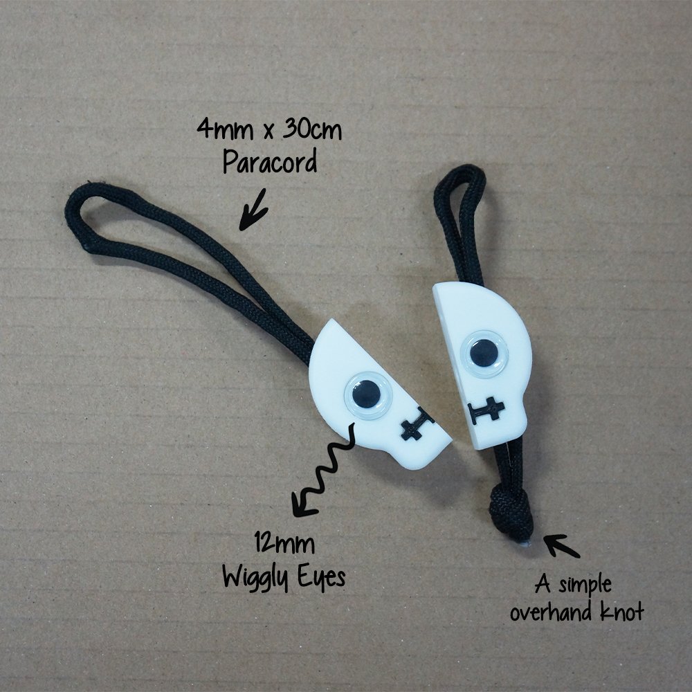 Zipper Pull - Skull Face by Whadup | Download free STL model ...