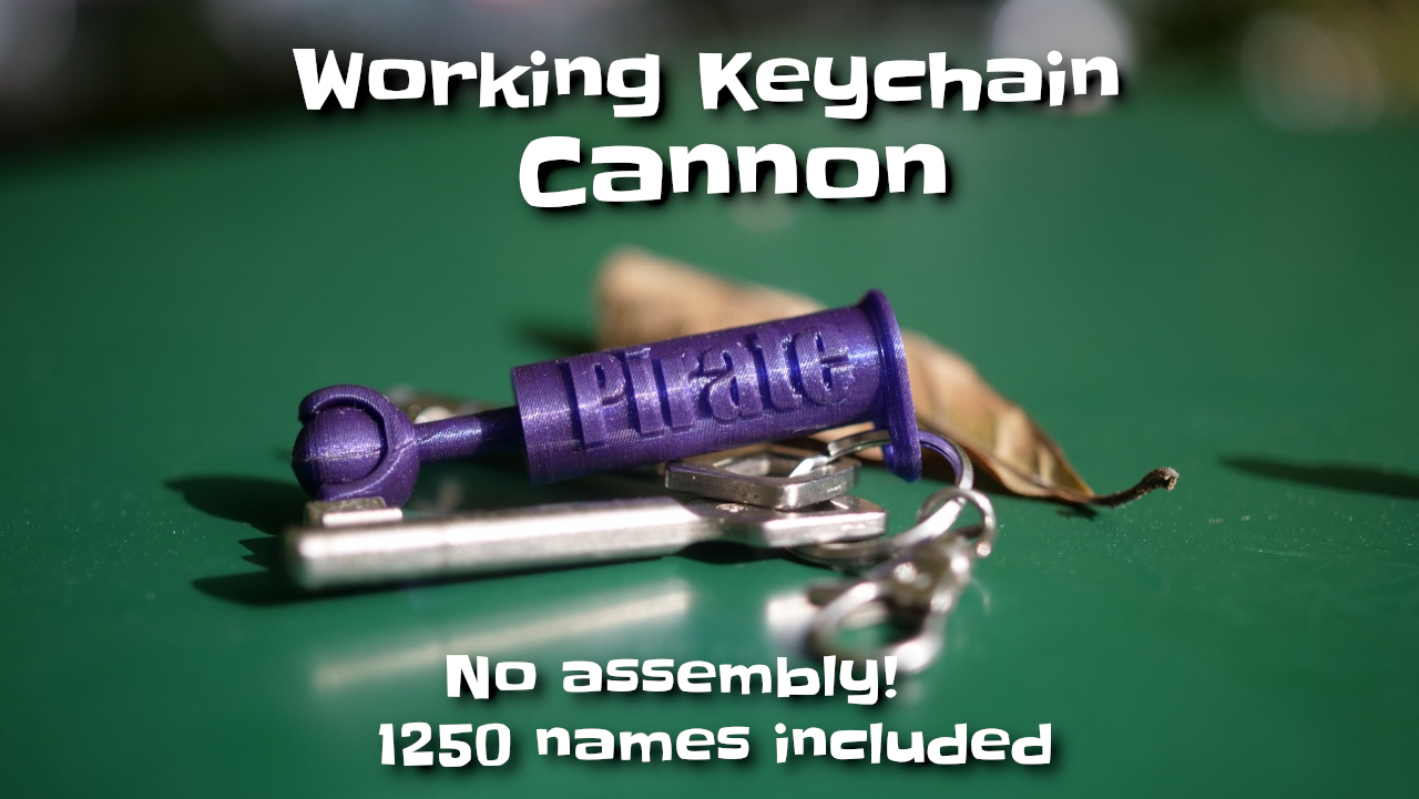 Working Keychain Cannon (Print-In-Place) by Makkuro | Download free STL ...