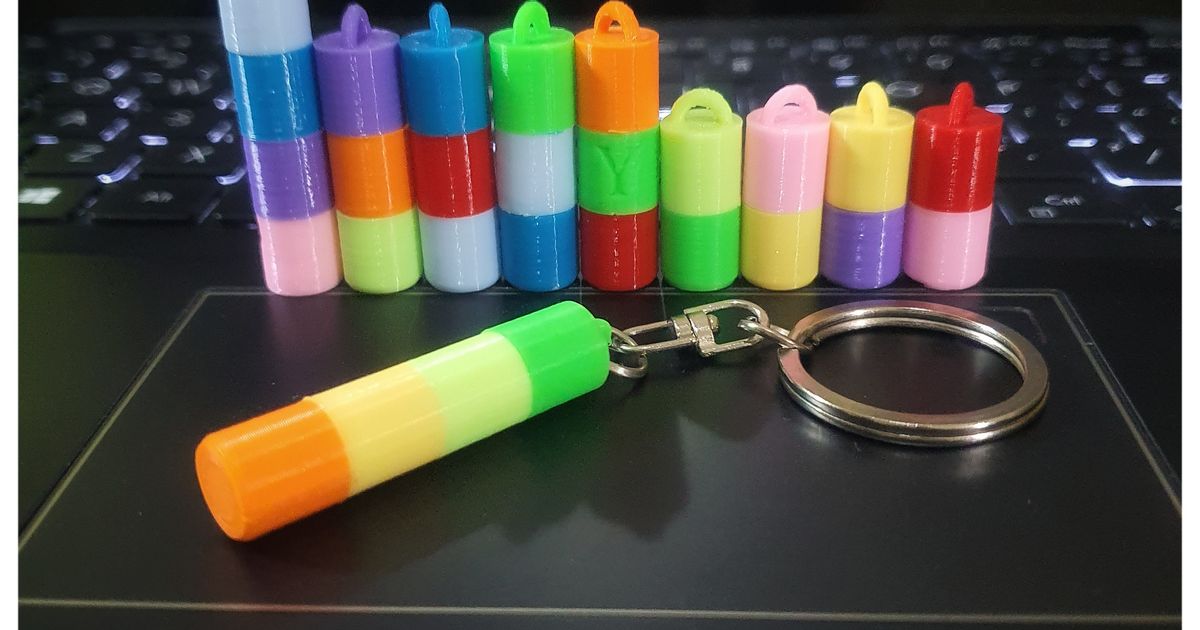 Multiband / Color Coded / Braille Keychain by yoni | Download free STL ...