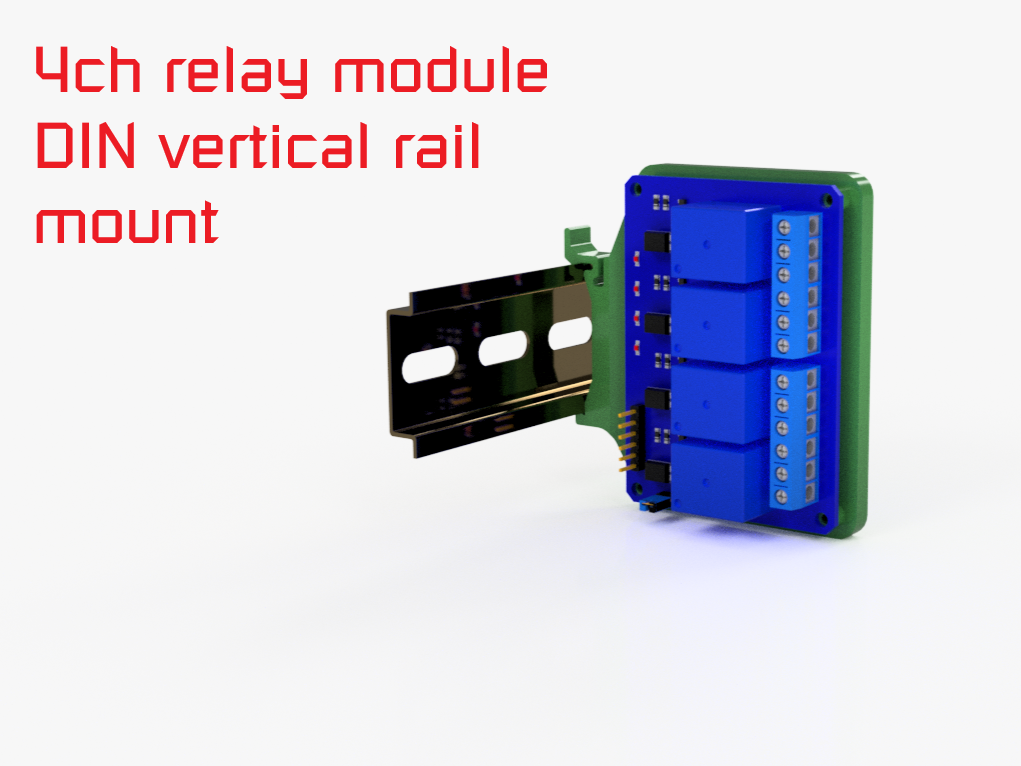 4 ch relay module DIN vertical rail mount by Manuel | Download free STL ...