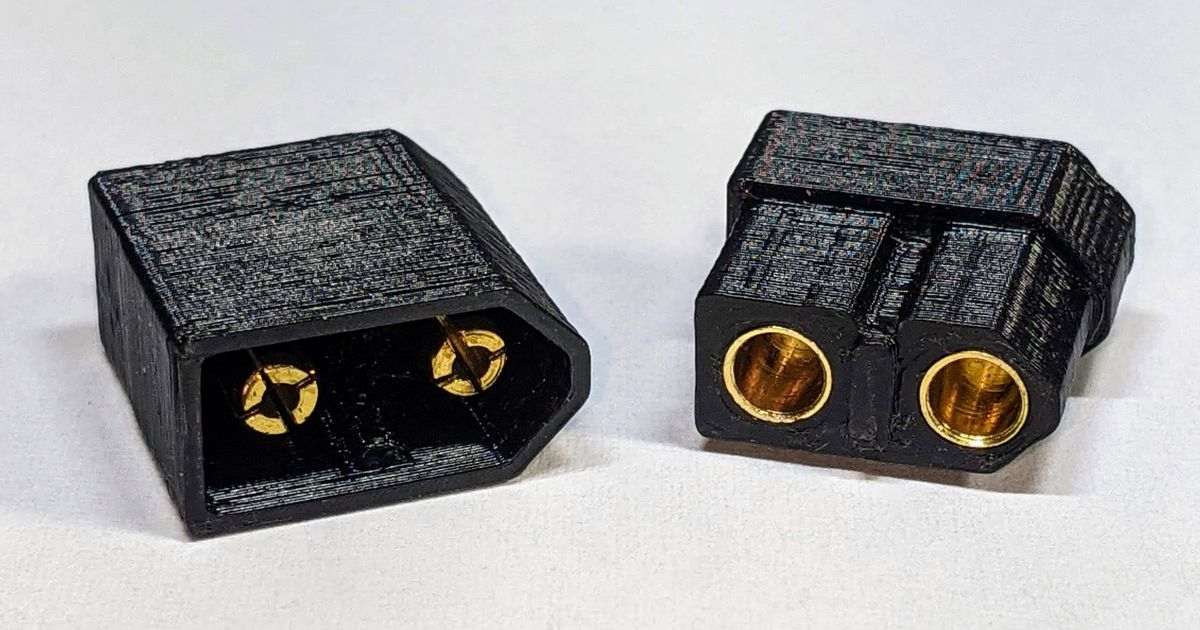 XT60 Connectors Plus Strain Relief by Raybo | Download free STL model ...