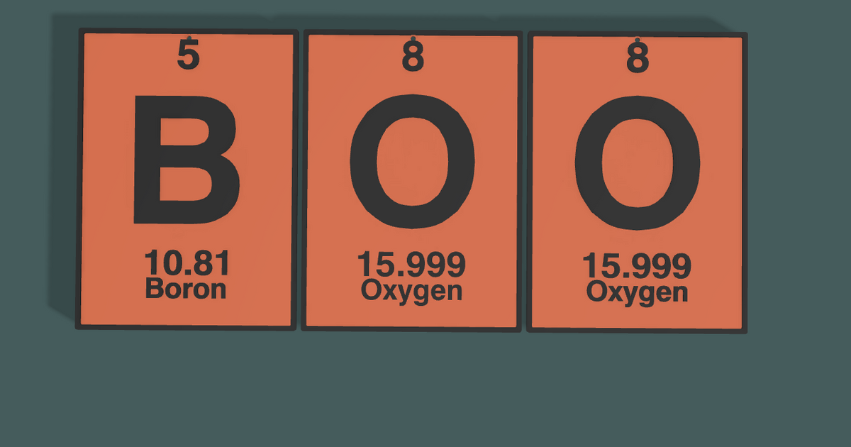 BOO | Elements of the Periodic Table von Josh Carroll | Kostenloses STL ...