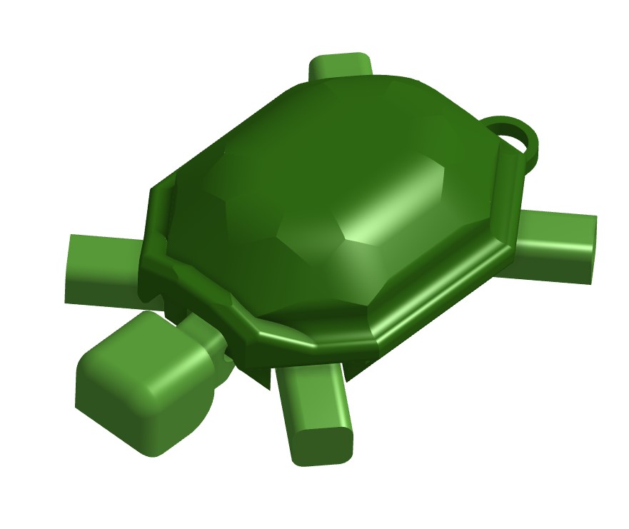 Print-in-place Turtle Keychain by GenePool | Download free STL model ...