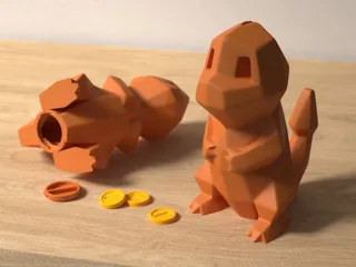 Low-Poly Pokemon Charmander Piggy Bank by buginside | Download free STL ...
