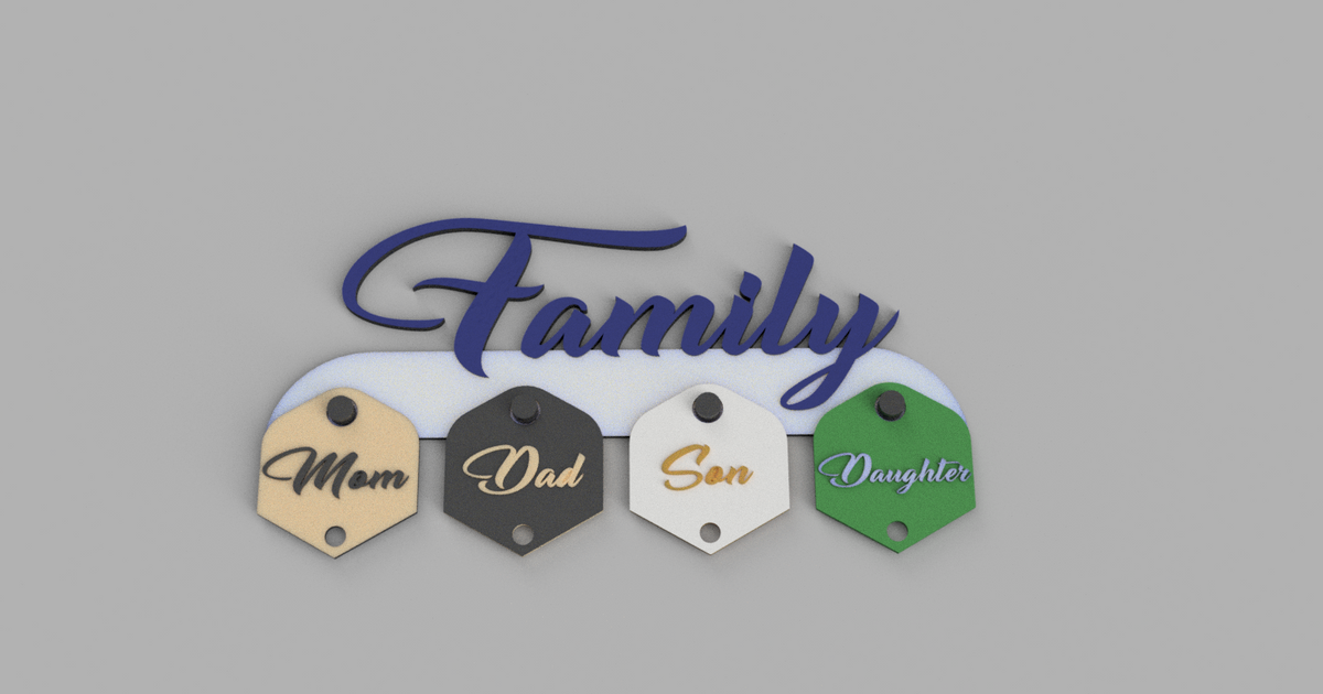 Family Keys by Marekp | Download free STL model | Printables.com