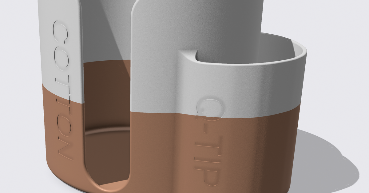 Oval Cotton & Q-Tip Organizer by CutMaster | Download free STL model ...