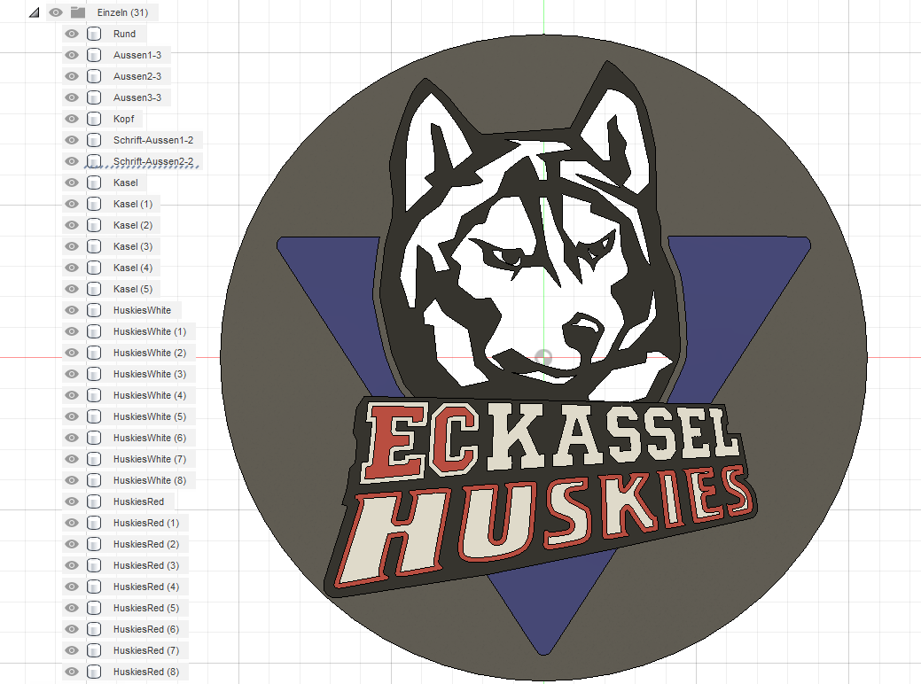 Kassel Huskies Logo Schlüsselanhänger / Keychain by LinearRailDriver ...