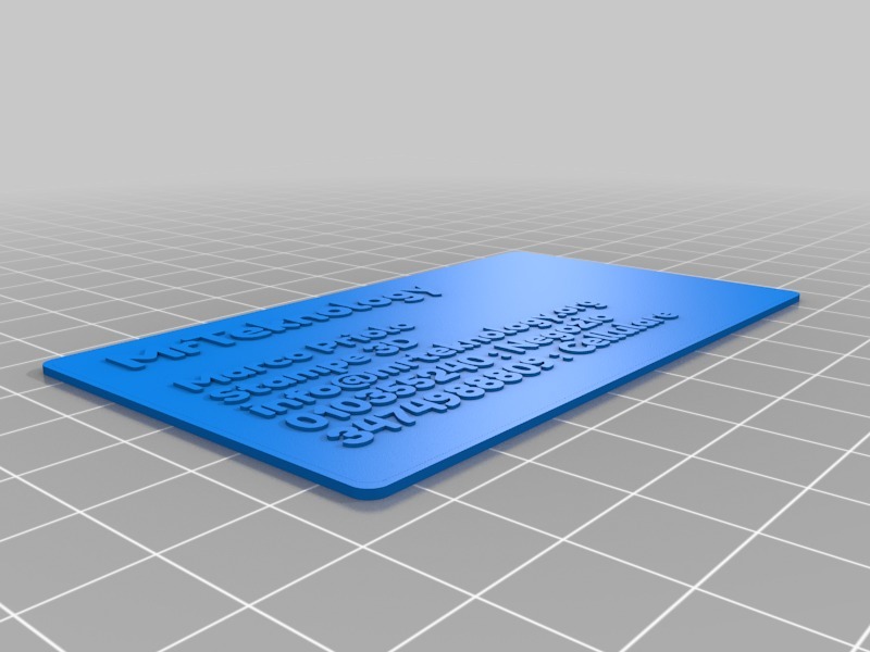 My Customized Business Card - Dual Extrusion by Django76 | Download ...