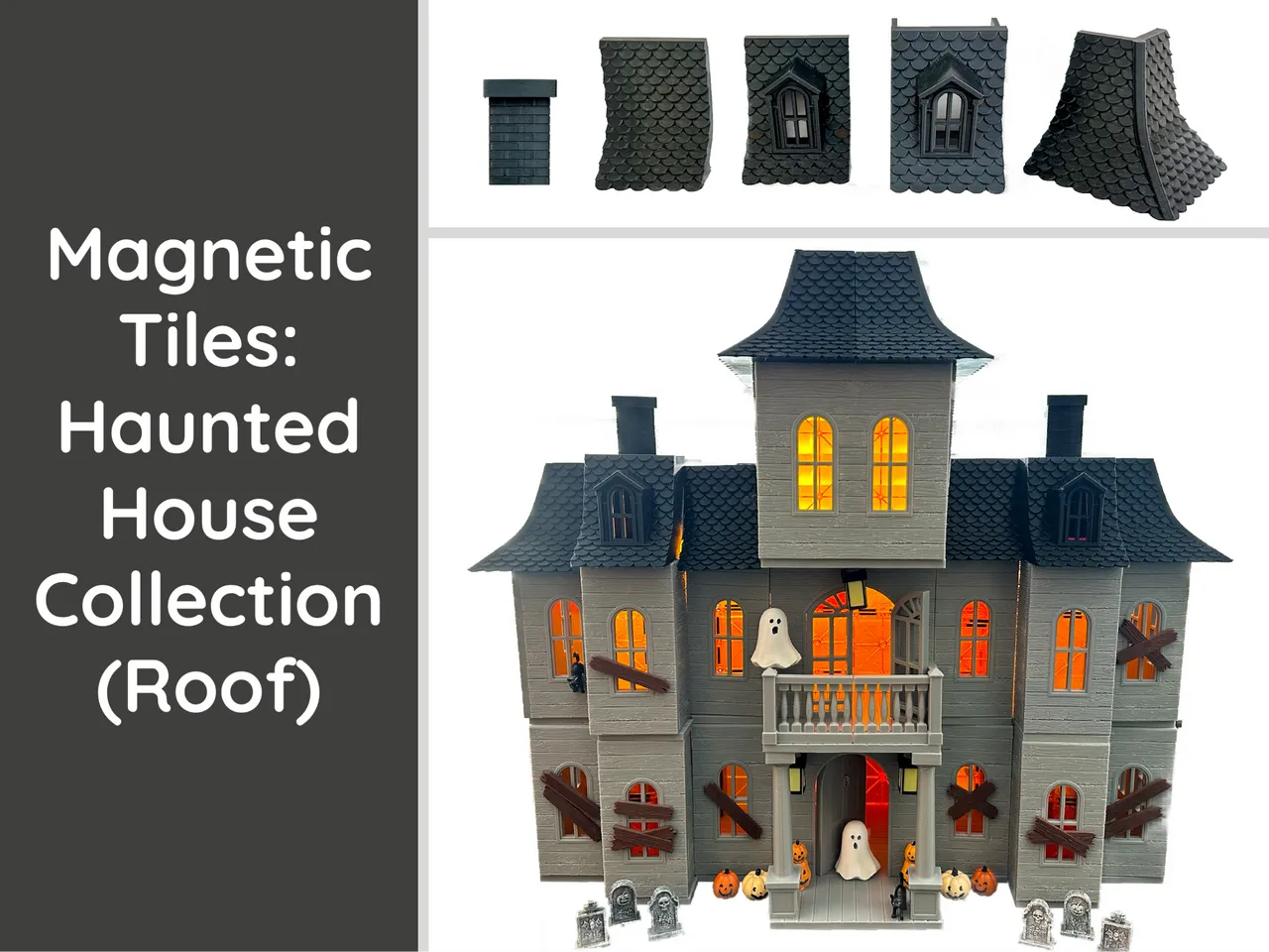 Magnetic Tiles Haunted House: Roof by 3DPmom | Download free STL model ...