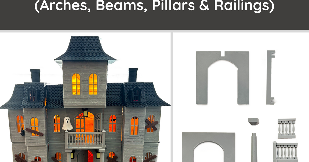 Magnetic Tiles Haunted House: Railings, Pillars, Arches & Beams by ...