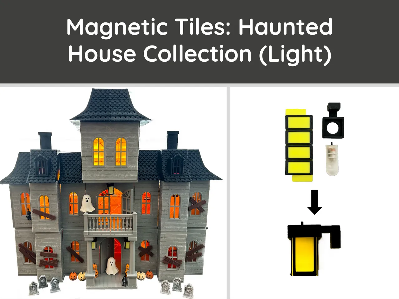 Magnetic Tiles Haunted House: Light by 3DPmom | Download free STL model ...