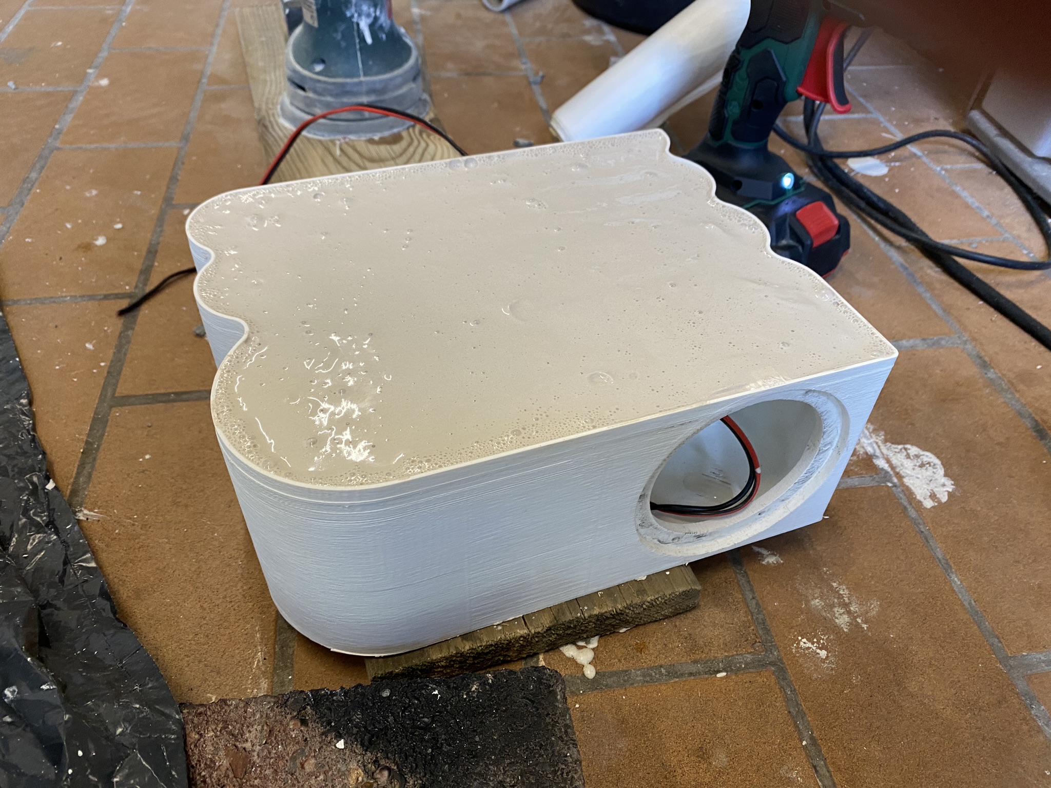 3D Printed concrete mini subwoofer (HexiBase remix) by Jeroen ...