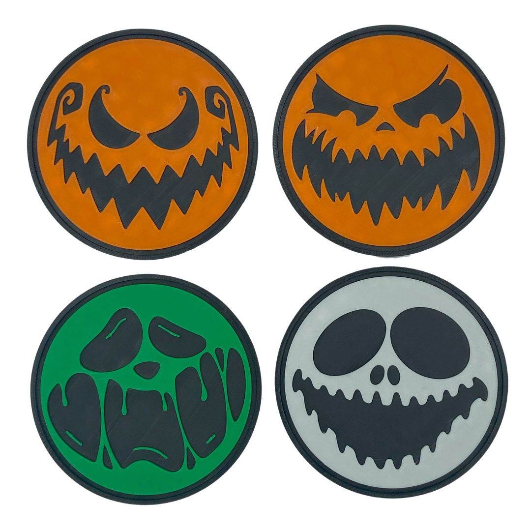 Halloween Coasters with Scary Pumpkin Faces for Bambu Lab AMS by ...
